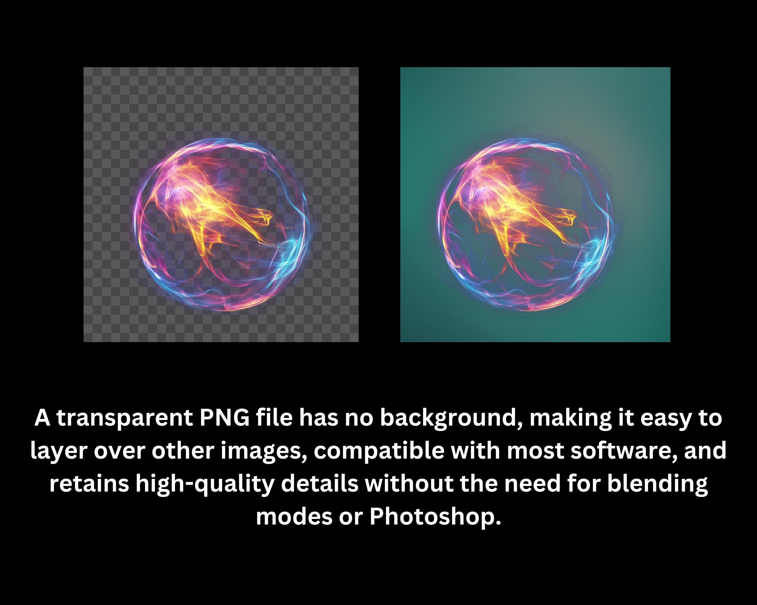 Magic Orb Photo Overlays: Fantasy Light Effects, 300 DPI (PNG Digital ...