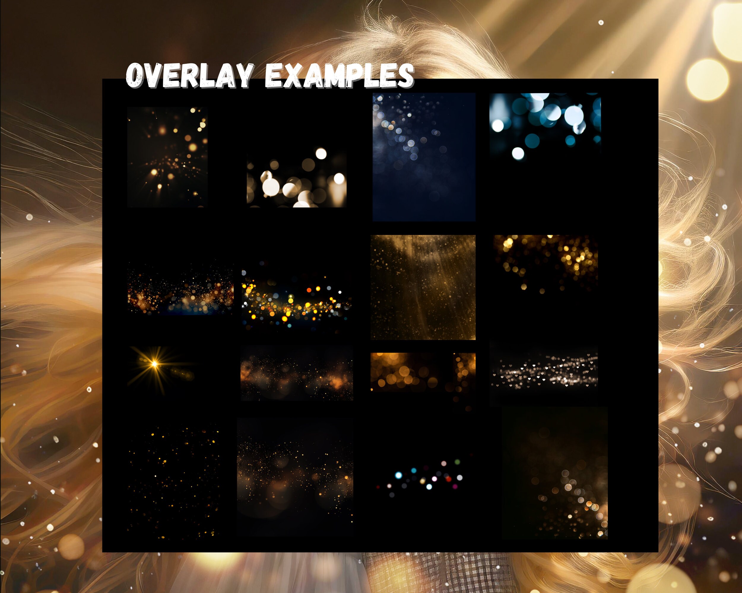 MEGA Light Bundle Photoshop Overlays, Photoshop Bokeh Brushes, Photoshop Overlays, Foreground ...