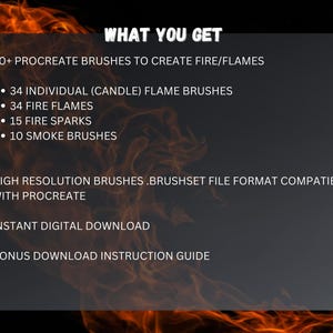 90+ Realistic Procreate Fire Flame Brushes, Real Flame Brush, Realistic ...
