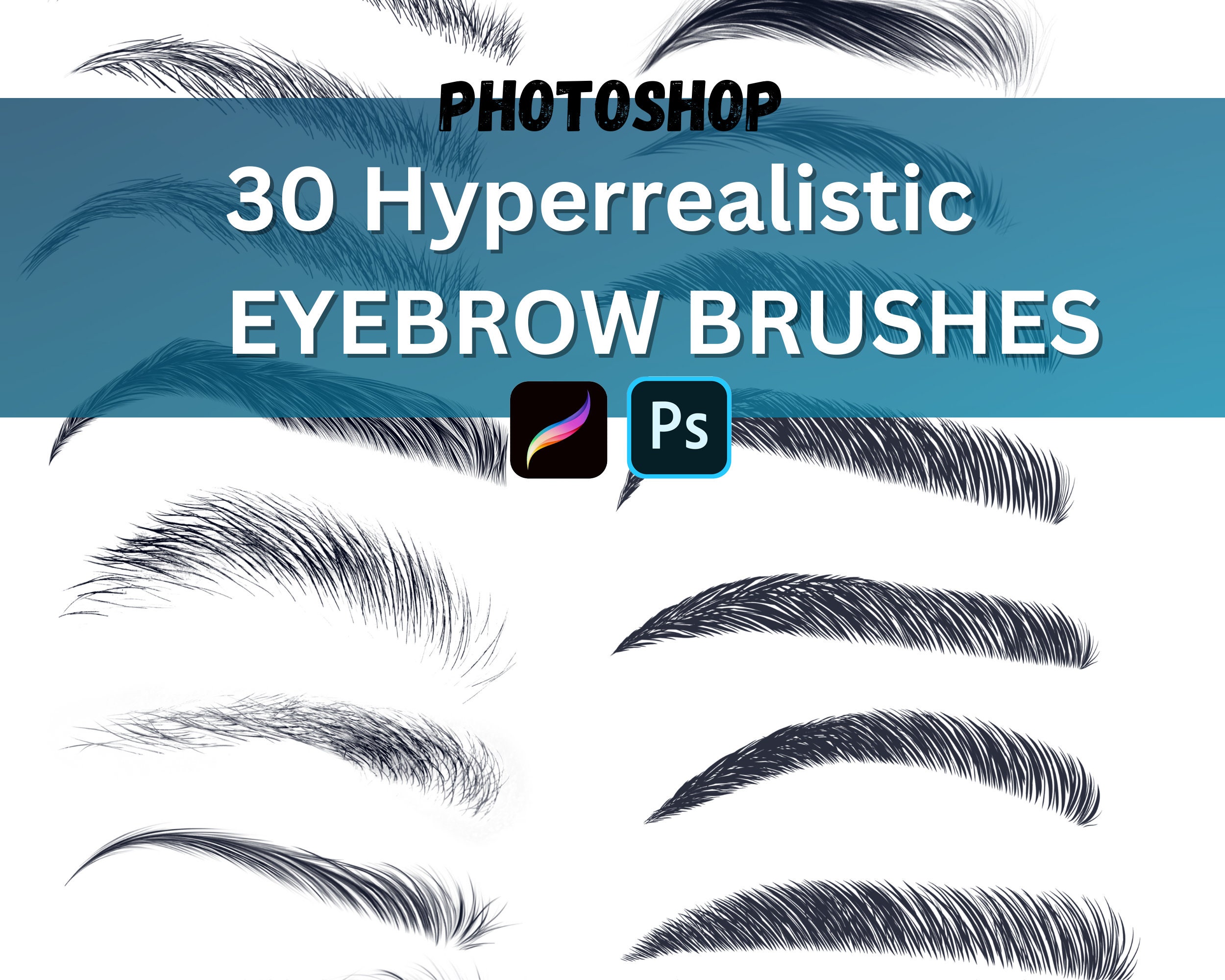 Eyebrow Brushes, Photoshop Brushes Eyebrows, a Set of Brushes, Abr ...