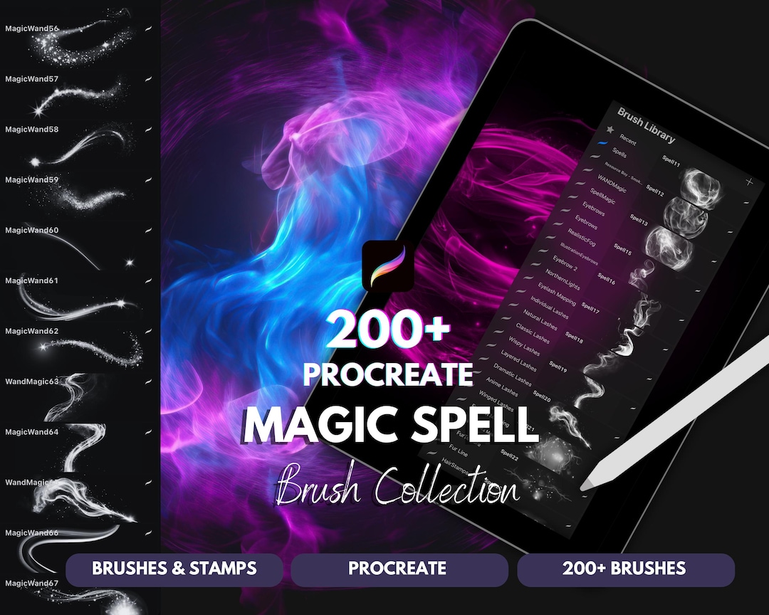 200+ Magic Spell Procreate Brushes: Glow & Halloween Effects - Etsy
