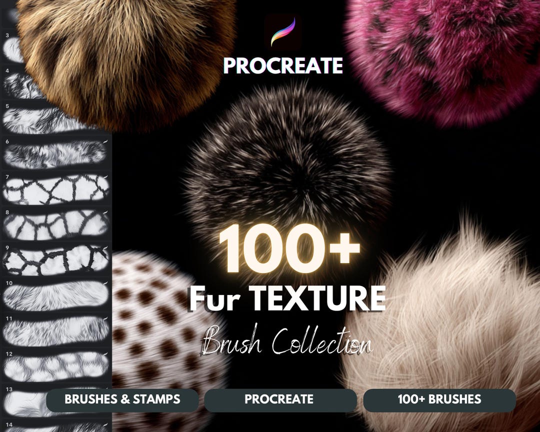 100+ Fur Texture Brushes for Procreate (digital Download) - Etsy