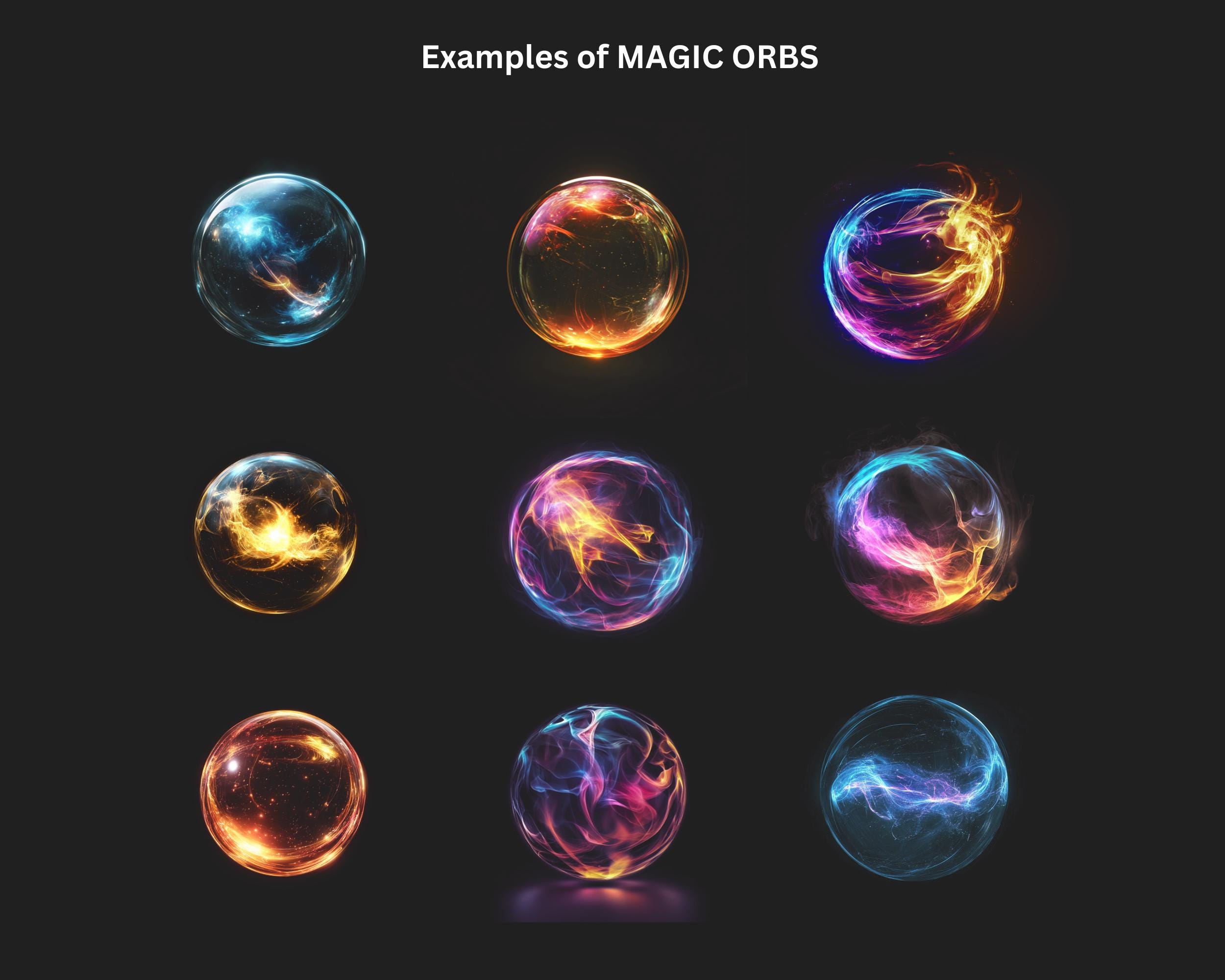 Magic Orb Photo Overlays: Fantasy Light Effects, 300 DPI (PNG Digital ...