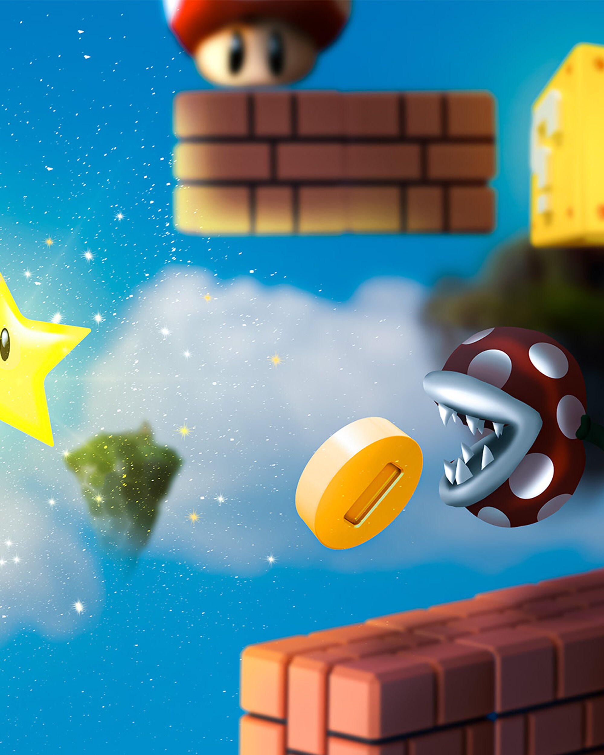 Mario Bros Digital Backgrounds,video Game Inspired, Gamer, Super Mario ...
