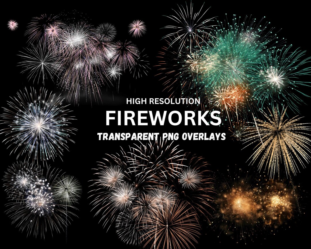 Realistic Fireworks Overlays, Transparent Png Fireworks Overlay ...