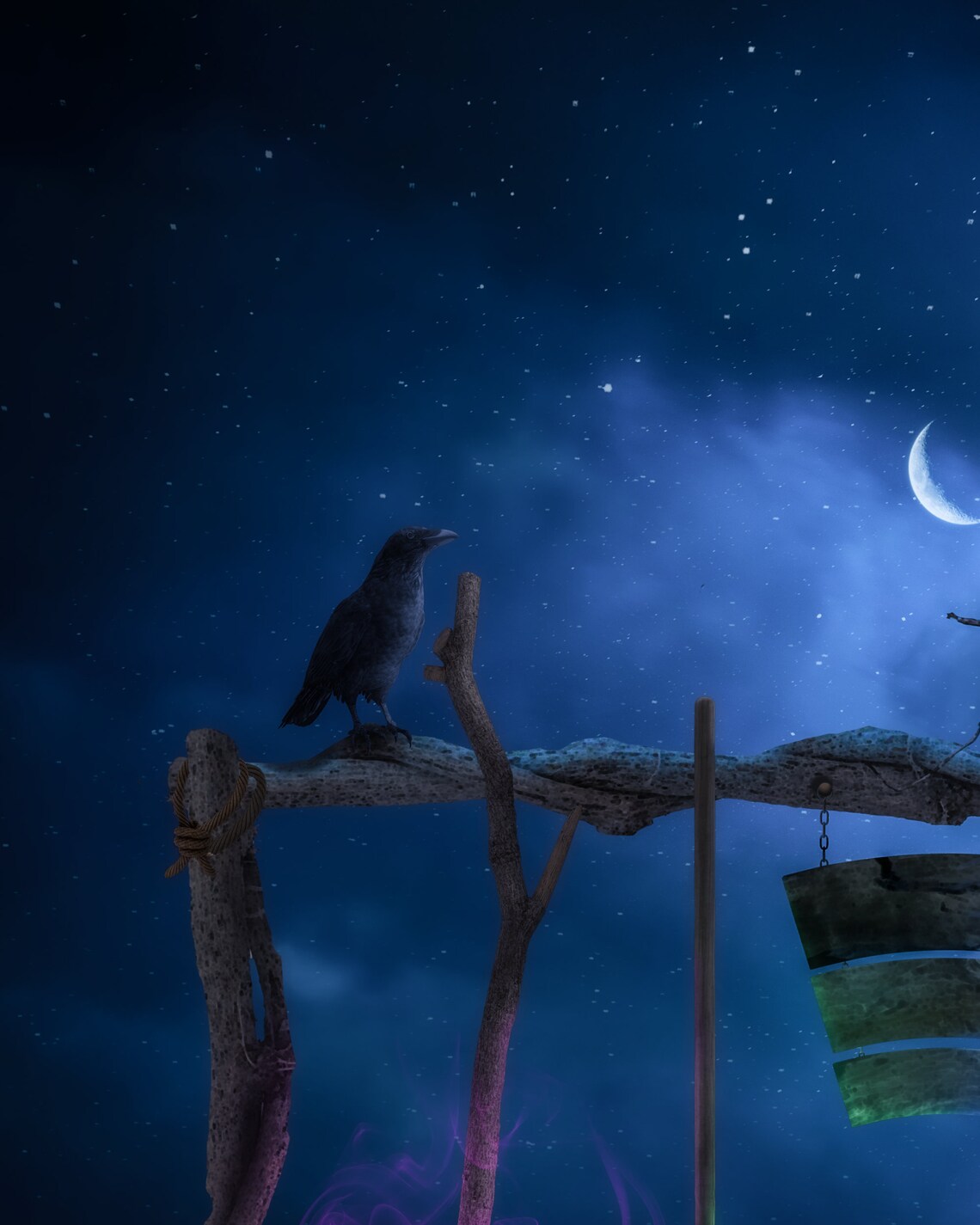 Halloween Witch Backdrop Photography Composite Witch Broom - Etsy