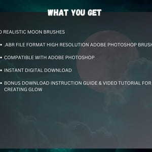Realistic Moon Photoshop Brushes, Glow Photoshop Brushes, Moon Brush ...