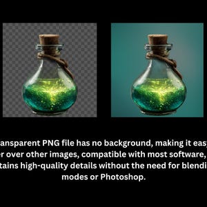 Potion Bottle PNG Overlays: Fantasy Elixirs Clipart (digital Download ...