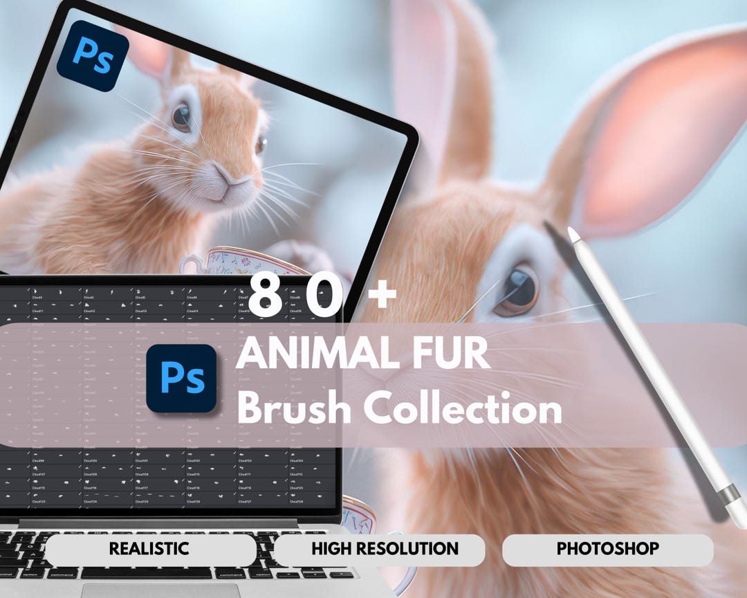80+ Animal Fur Photoshop Brushes: Realistic Textures (digital Download ...