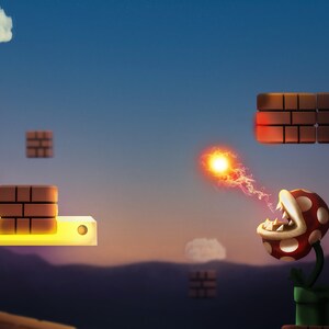 Two Mario Bros Digital Backgrounds,video Game Inspired, Gamer, Super ...