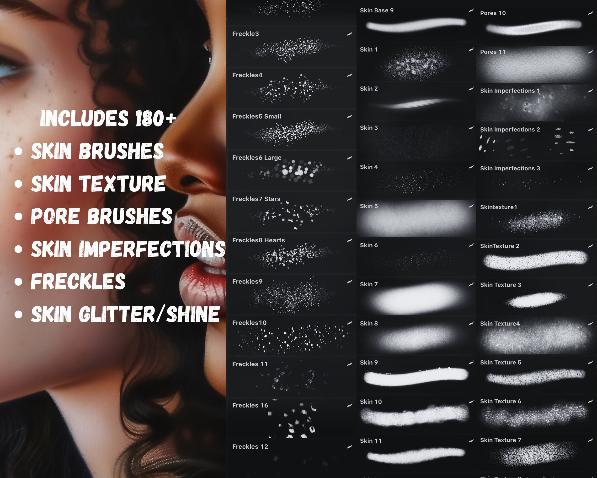 Skin Procreate Brushes, iPad Brushes, Procreate Skin Texture, Pore ...