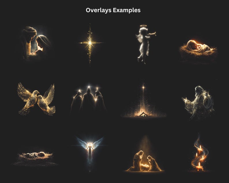 Nativity PNG Overlays: Christian Christmas Graphics (digital Download ...