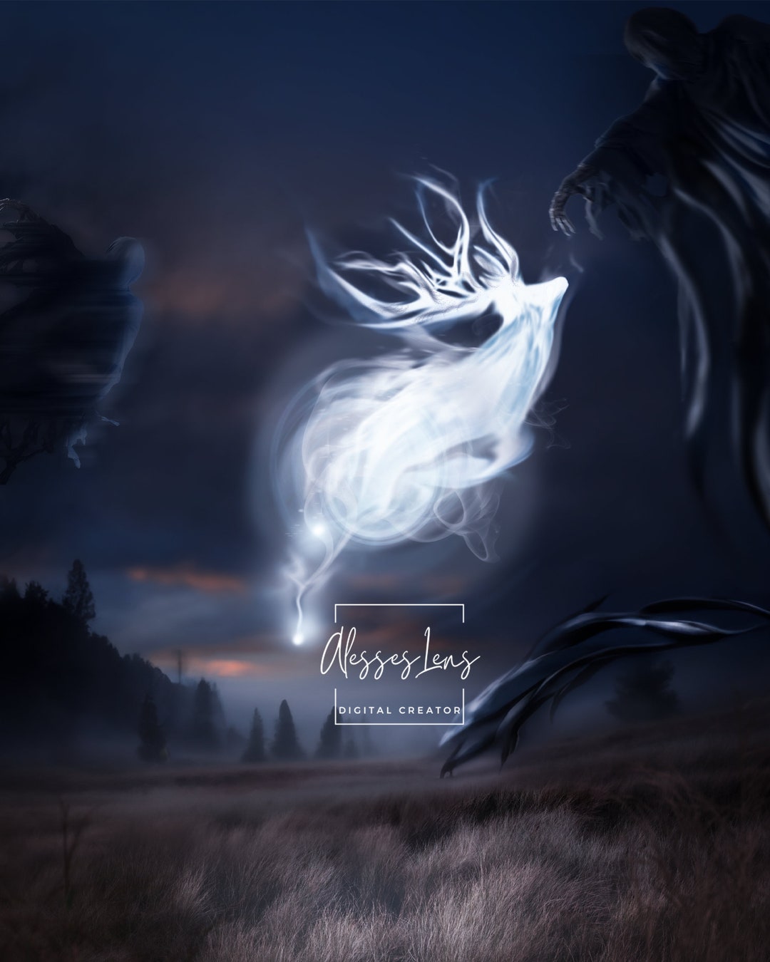 Magical Wizard Digital Background Wizard Backdrops Magic Backgrounds ...