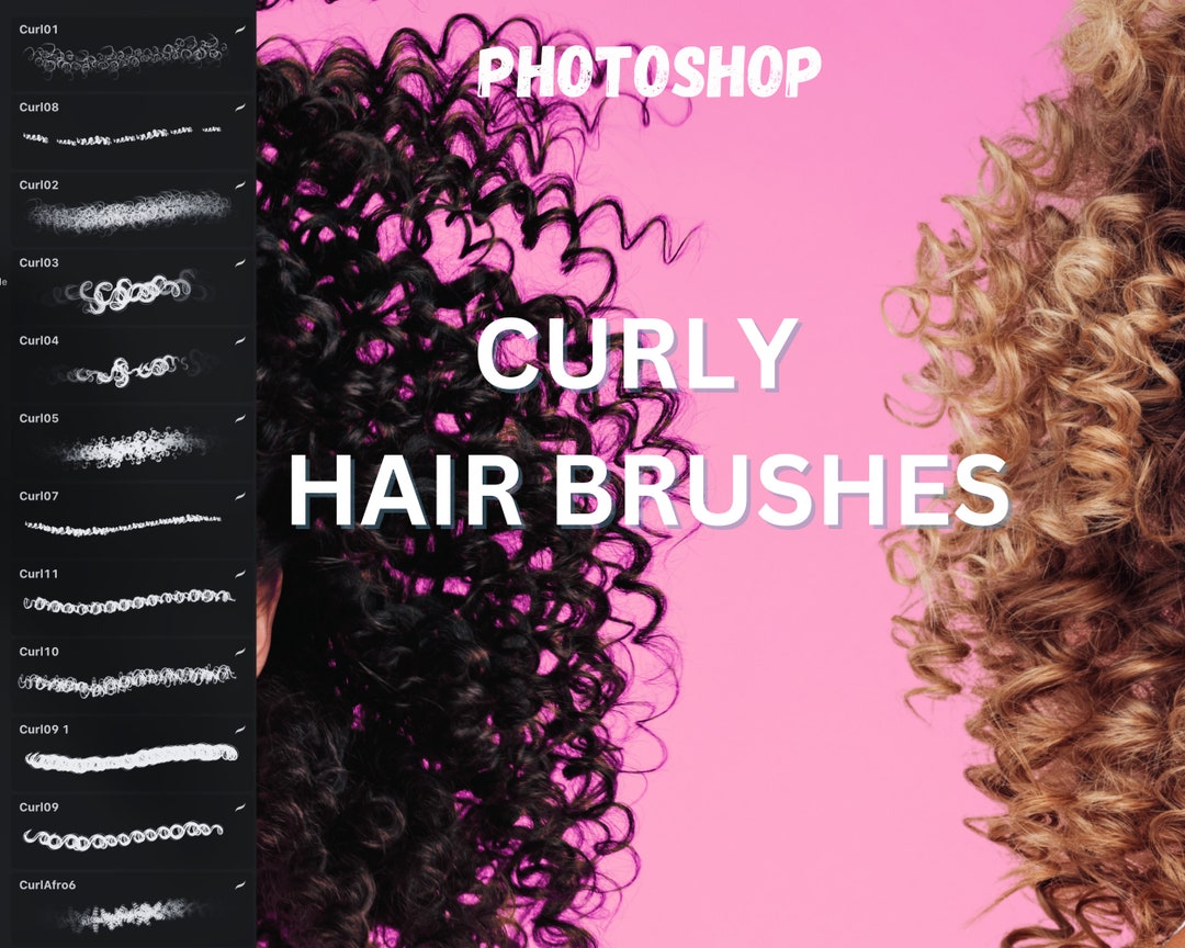 Curly Hair Photoshop Brushes: Realistic Texture, Digital Art (digital ...