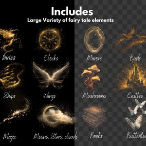 Fairytale Magic Overlays | Glitter PNG Clipart | Sparkle Fairy Wing ...