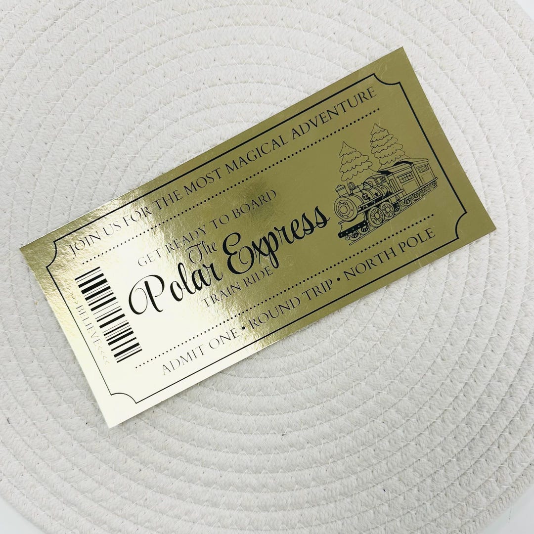 Polar Express Golden Foiled Ticket | Train Ride | Surprise Voucher ...