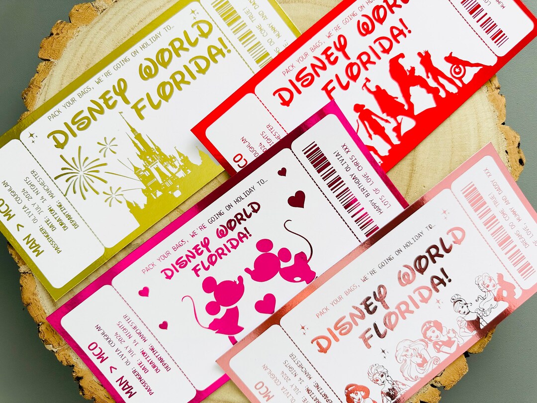 Personalised Foil Florida/orlando Holiday Reveal Ticket - Etsy