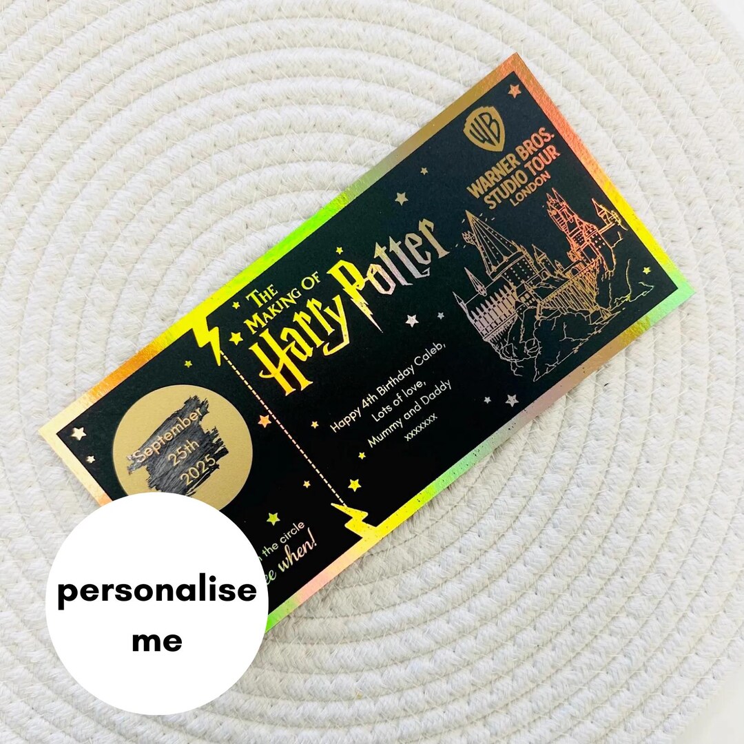 Foiled Harry Potter Scratch Reveal Ticket | Harry Potter Tour ...