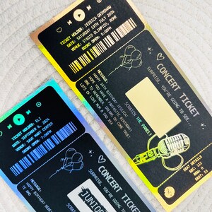 Personalised Black Foiled Concert Scratch Reveal Ticket | Concert ...