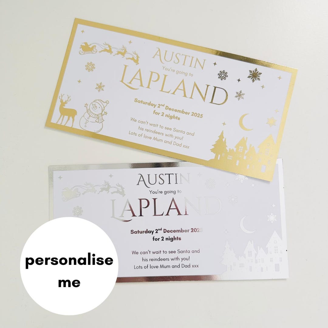 Personalized Lapland Reveal Ticket: Christmas North Pole Invitation - Etsy