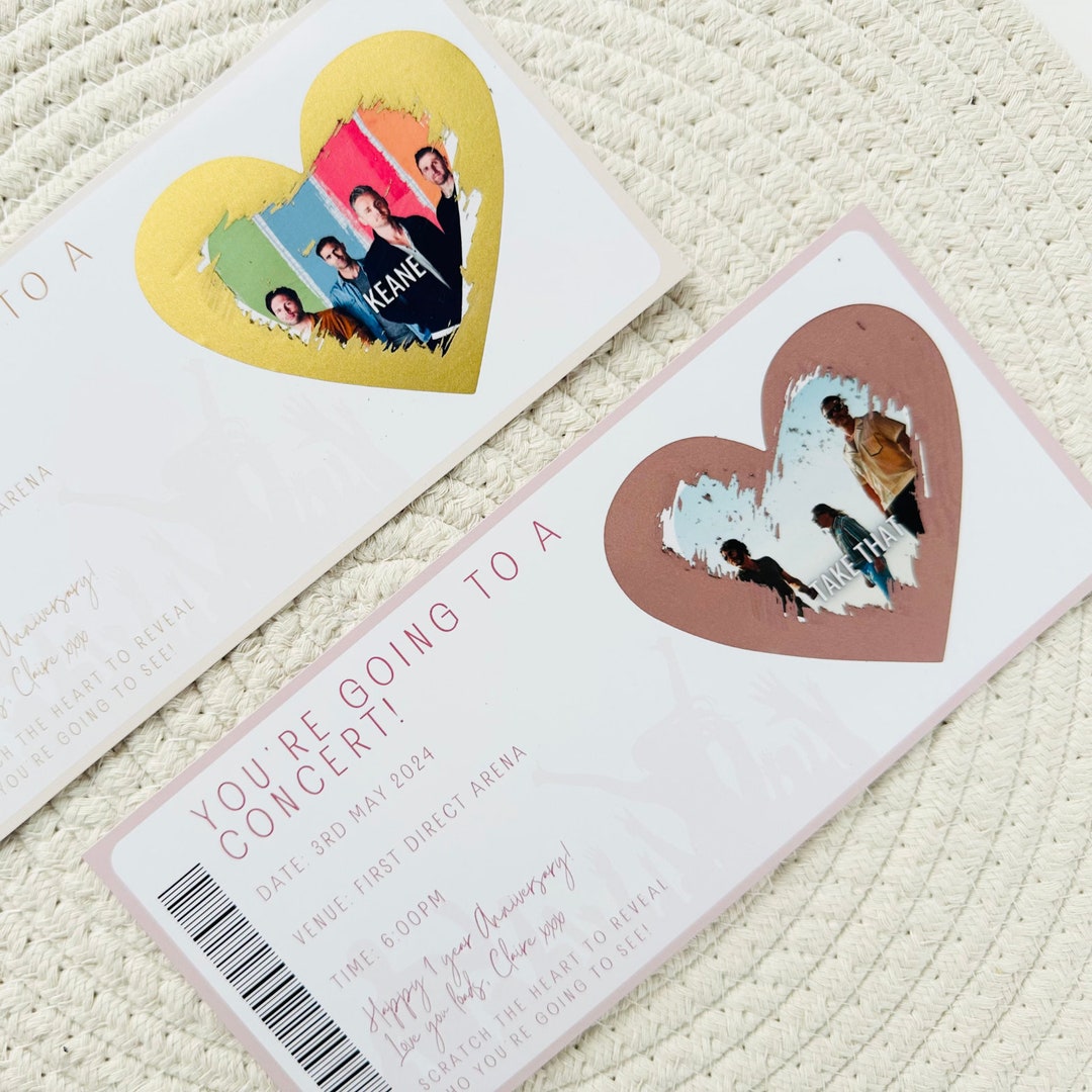 Personalised Concert Scratch Reveal Ticket Event Ticket Surprise ...