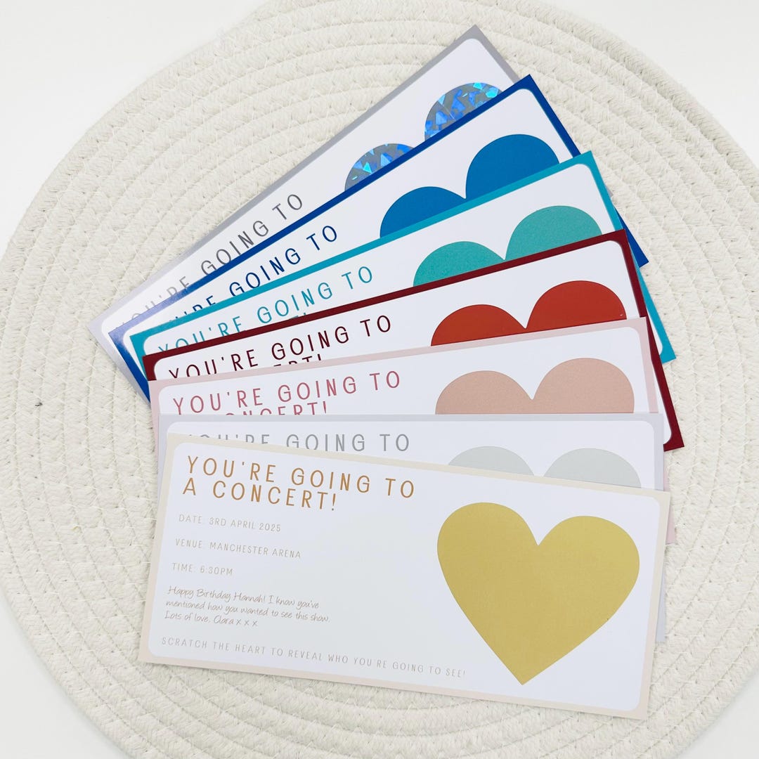 Personalised Concert Scratch Reveal Ticket | Event Ticket | Surprise ...
