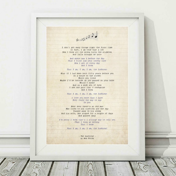 The Luckiest Lyrics Etsy