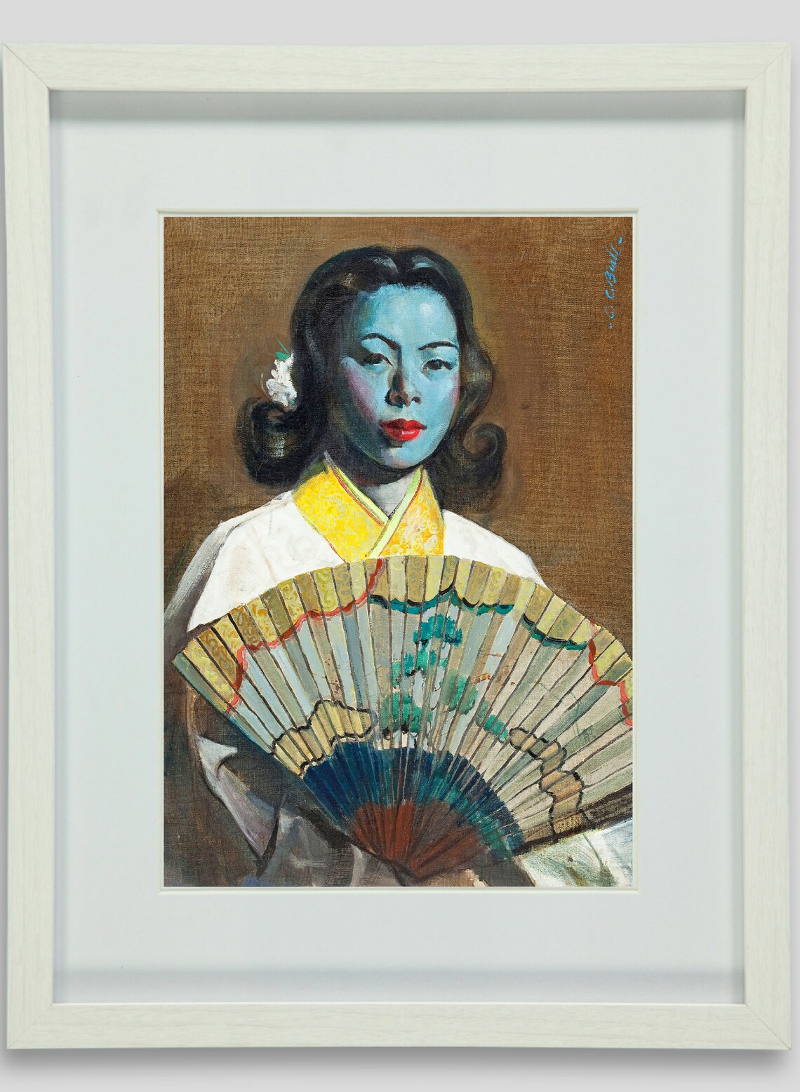 Cecil Beall Tretchikoff Era the Fan Set of 4 Prints PRINTABLE Art ...