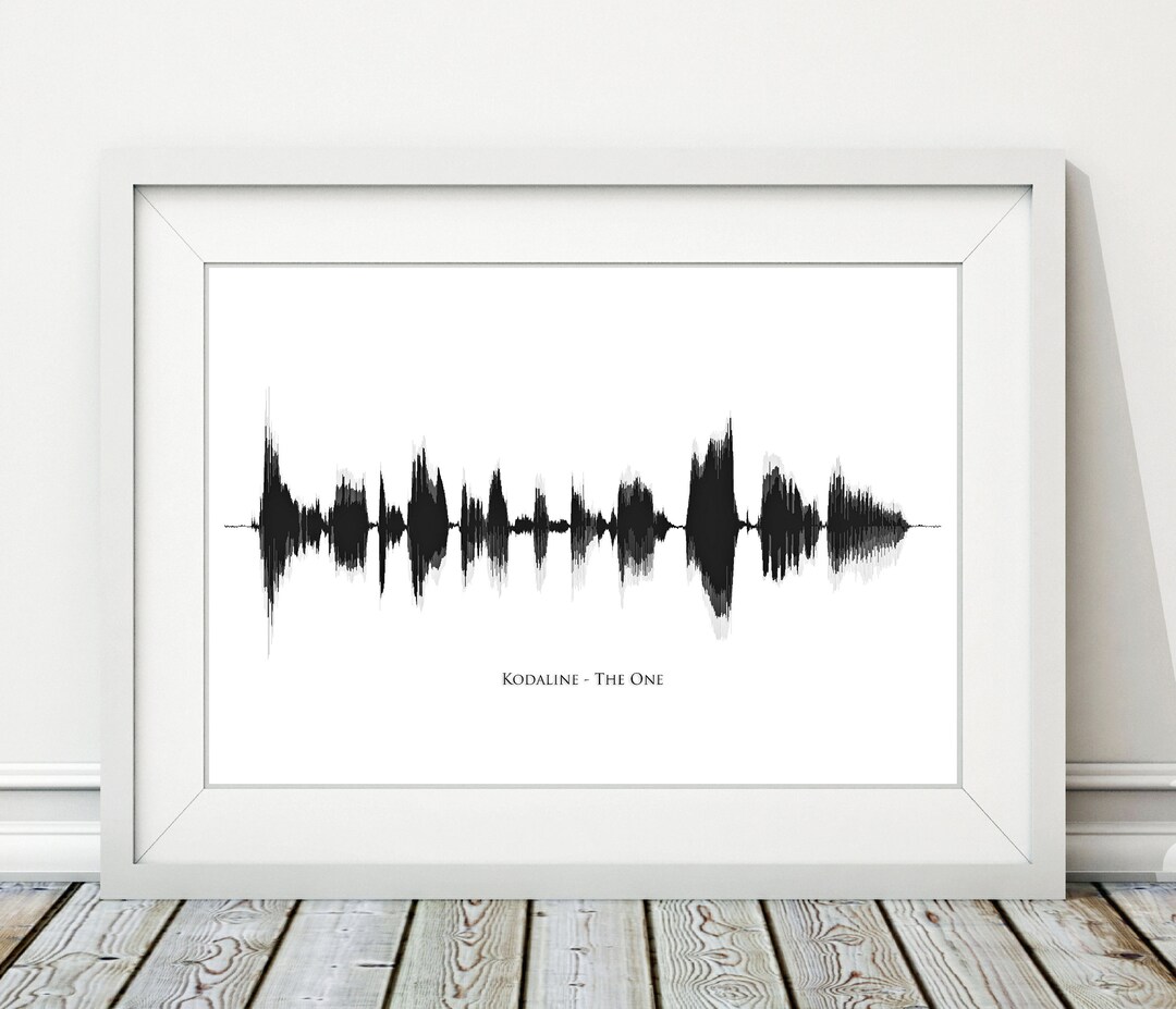 Kodaline - the One - Sound Wave Song Art Poster Print BW - Sizes A4 A3 ...