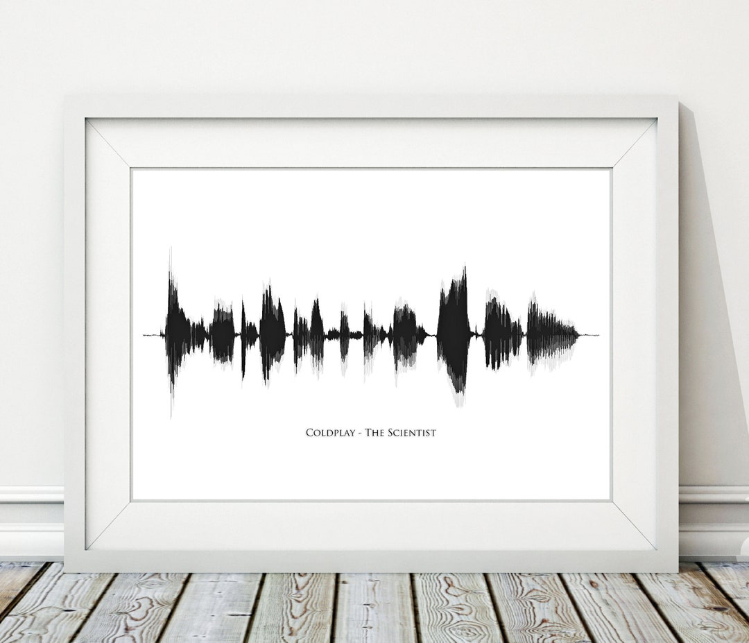 Coldplay - the Scientist - Sound Wave Song Art Poster Print BW - Sizes ...