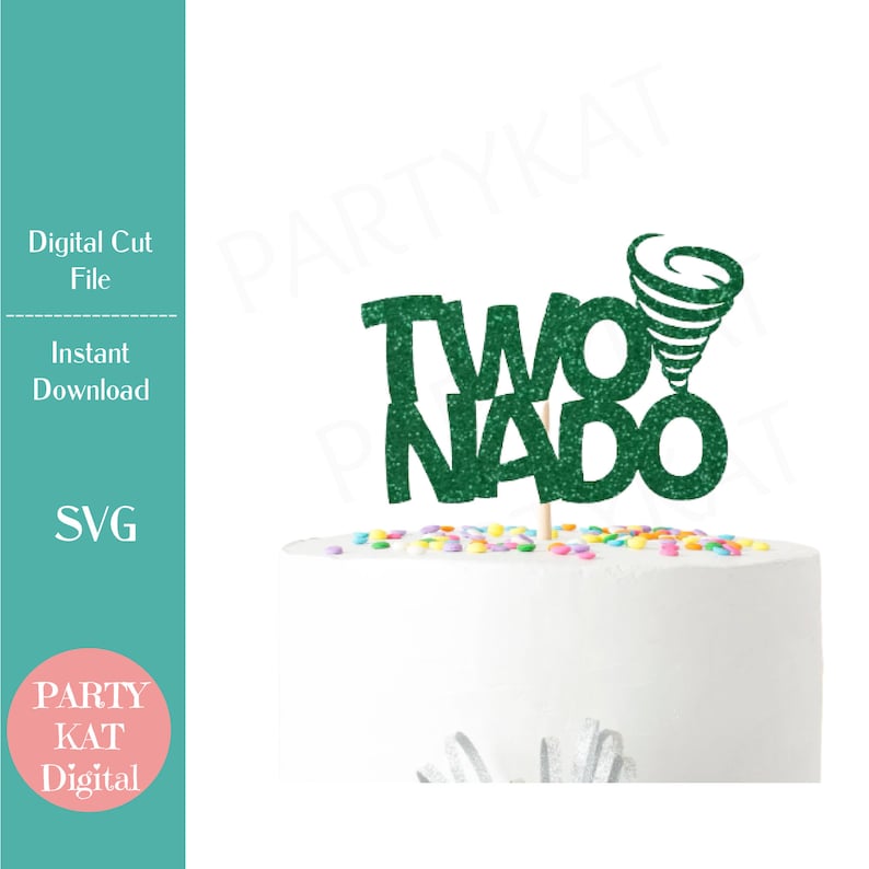 Two Nado Cake Topper SVG File, Instant Download, 2nd Birthday SVG ...