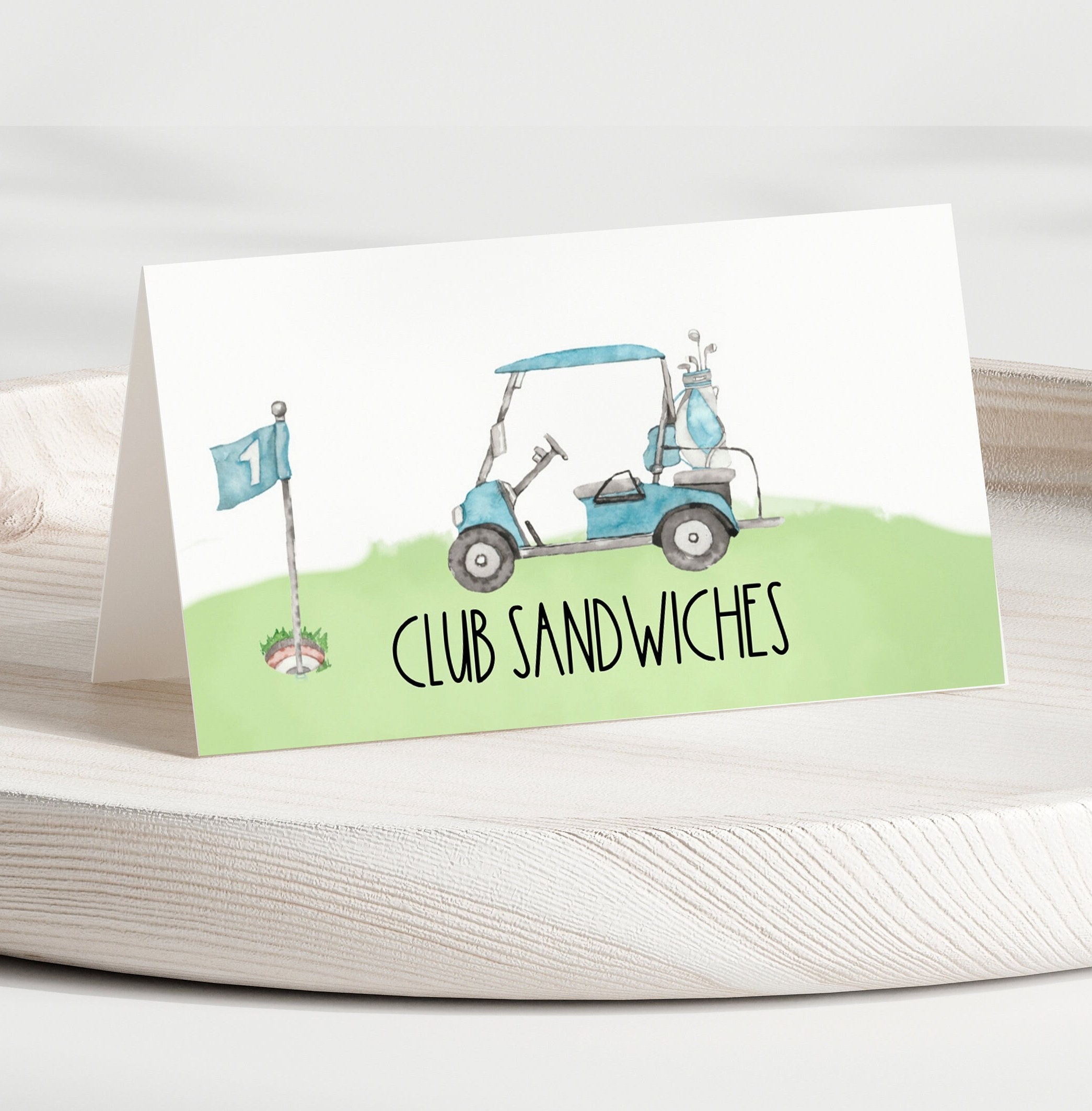 Editable Hole in One Birthday Tent Cards, Golf 1st Birthday, Food ...