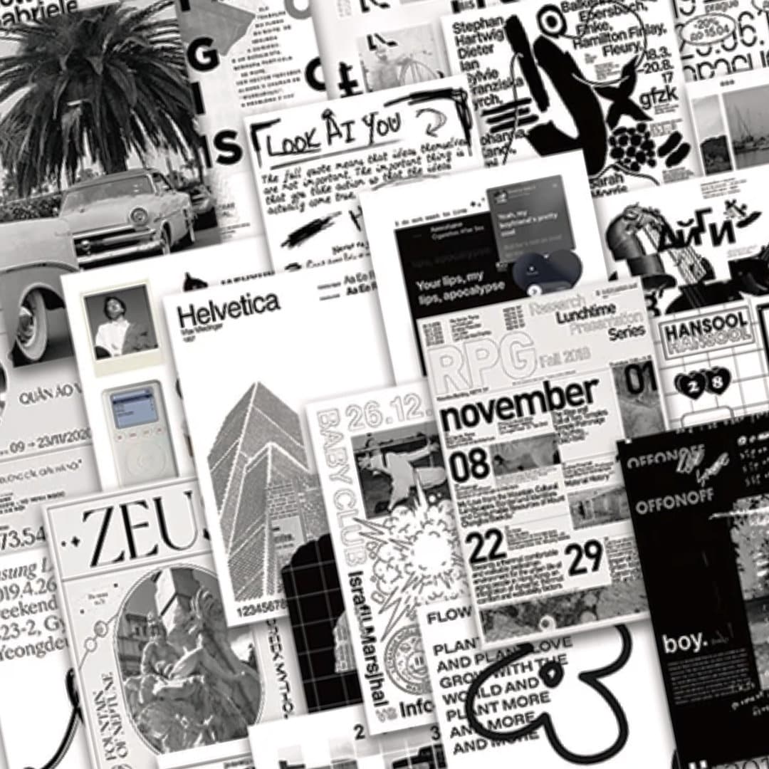 Black and White Aesthetic Art Sticker Pack, Vinyl Waterproof Stickers ...