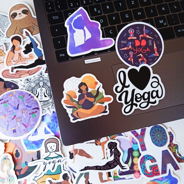 Yoga Stickers Laptop - Etsy