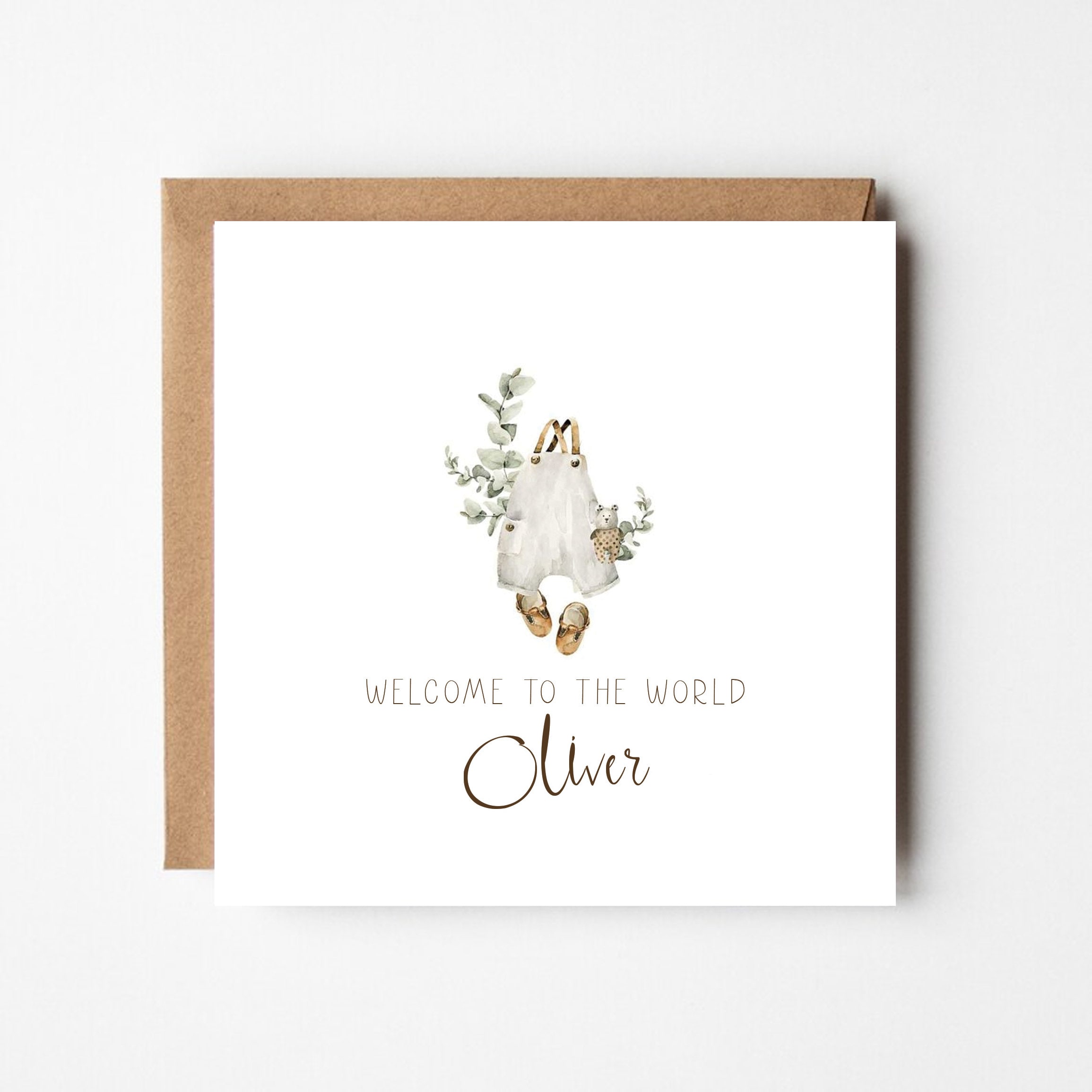 Personalised New Baby Card Baby Boy Card Welcome to the World Baby Boy ...