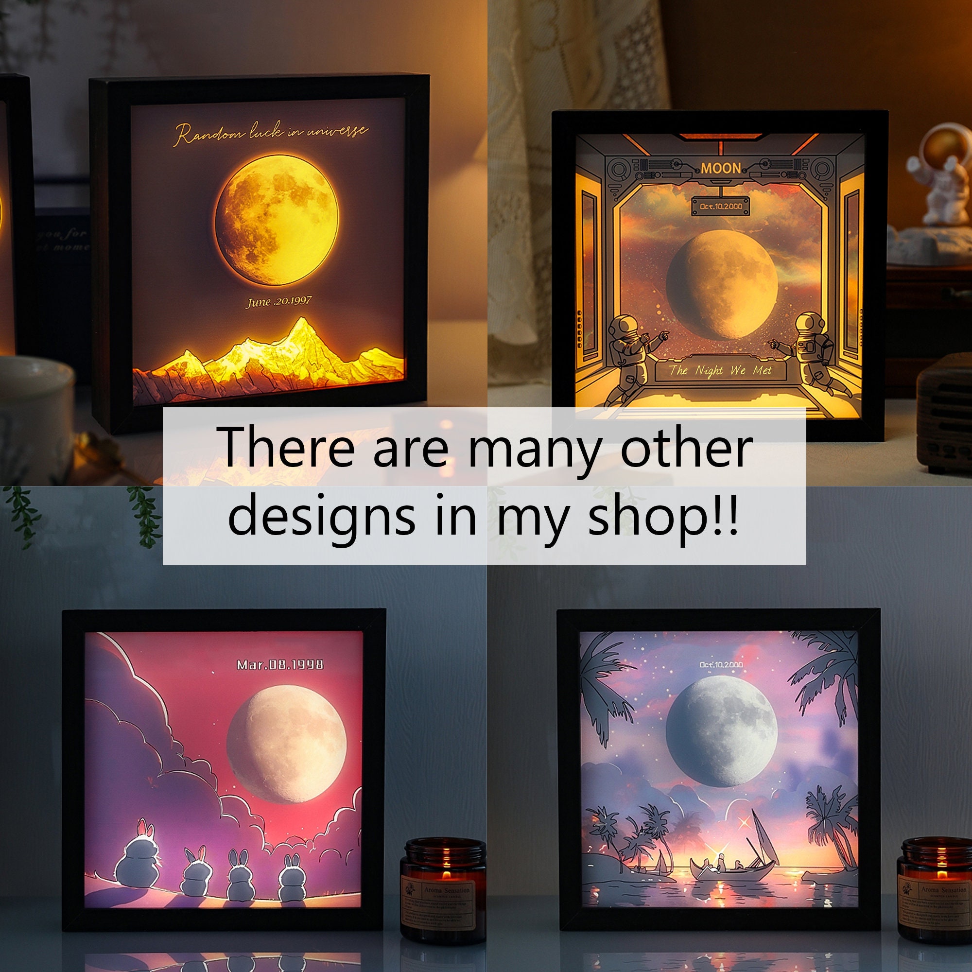 Personalized Moon Phases Frames, Custom Moon Picture Frames, Valentines ...