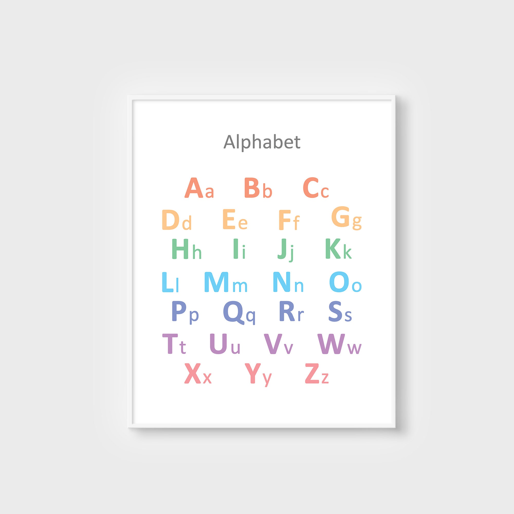 Printable Alphabet Wall Art Child's Room Pastel - Etsy
