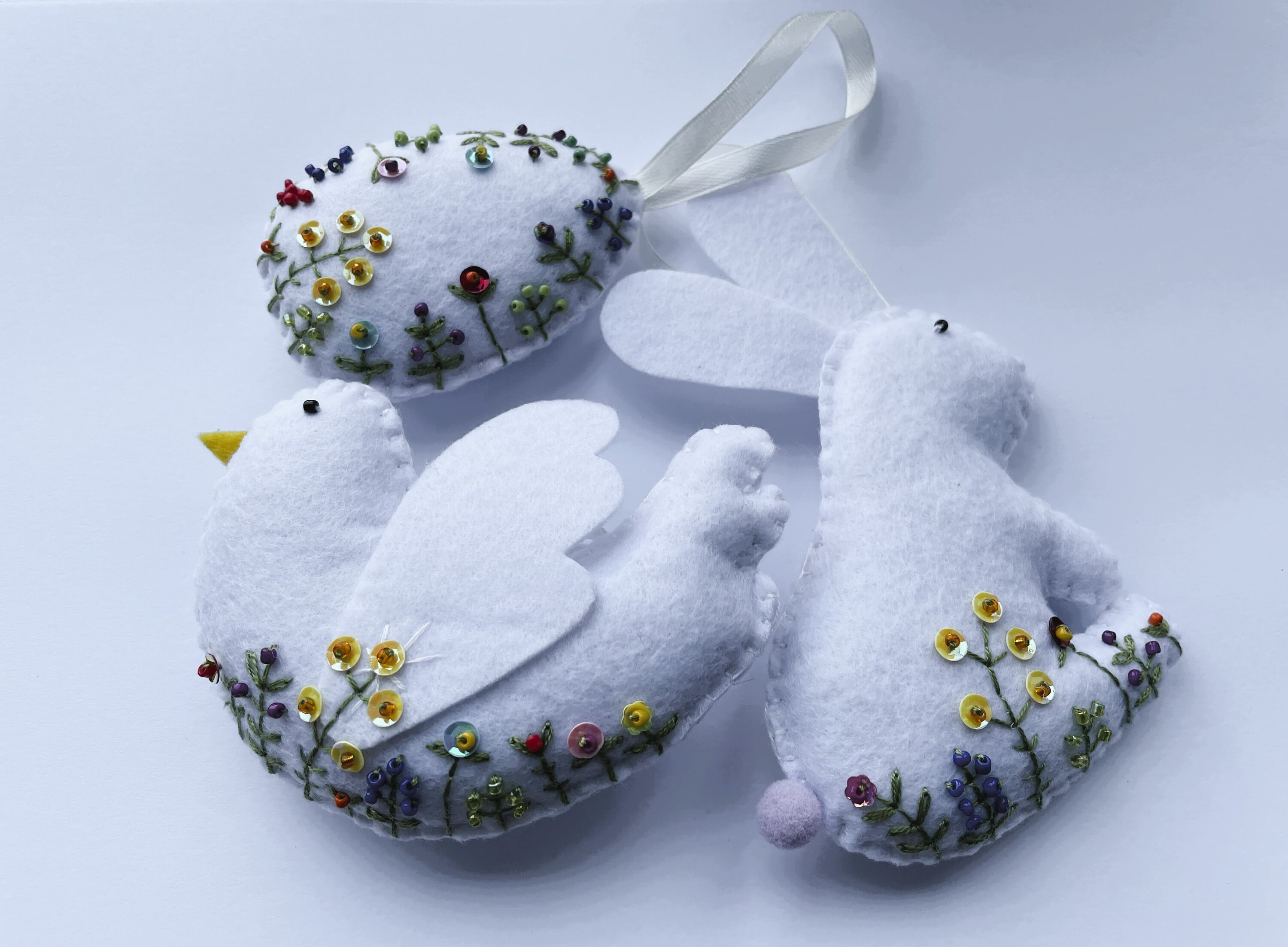 Handmade Felt Easter Decorations Bunny, Bird, Easter Egg - Etsy UK