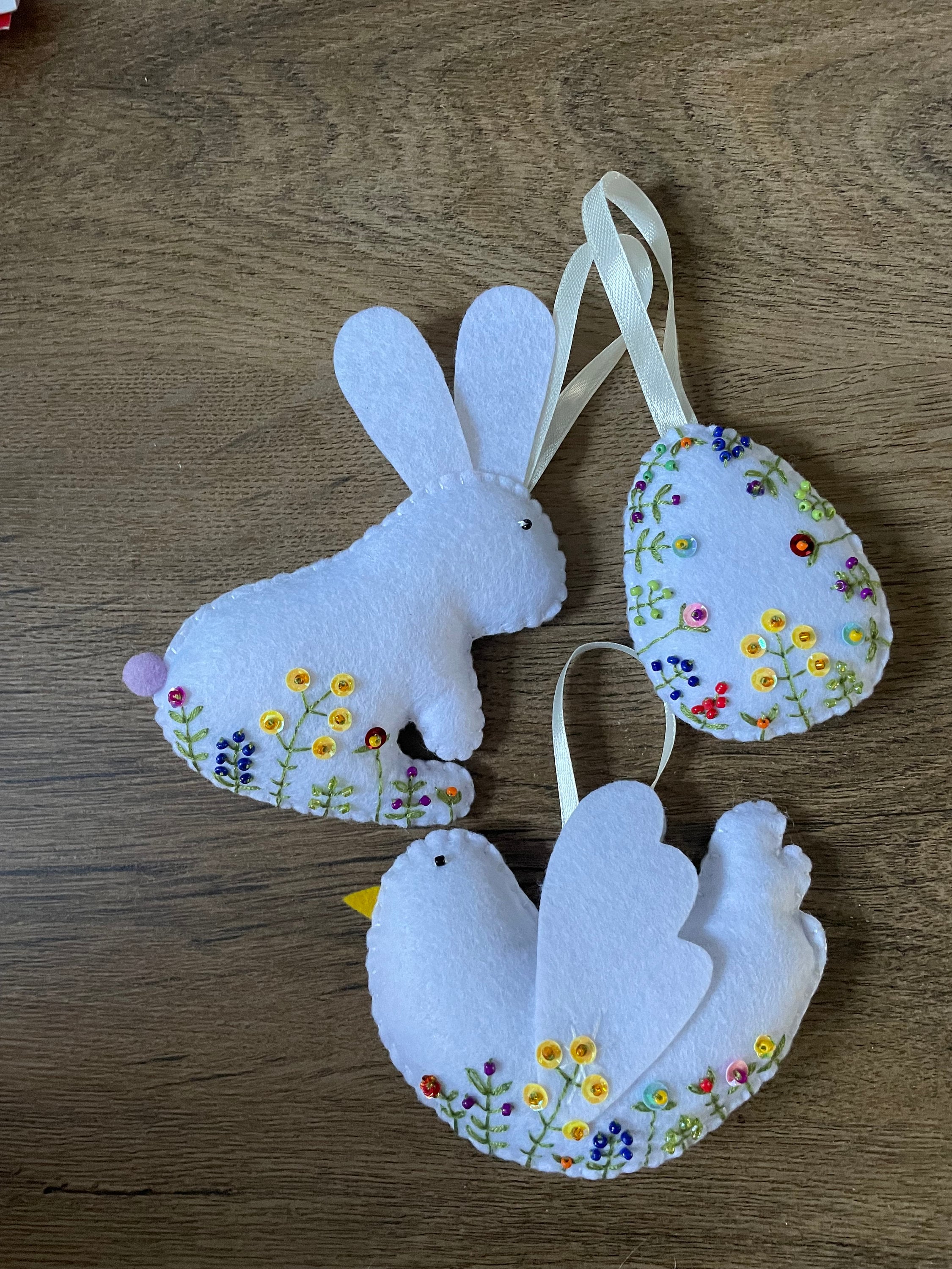 Handmade Felt Easter Decorations Bunny, Bird, Easter Egg - Etsy UK