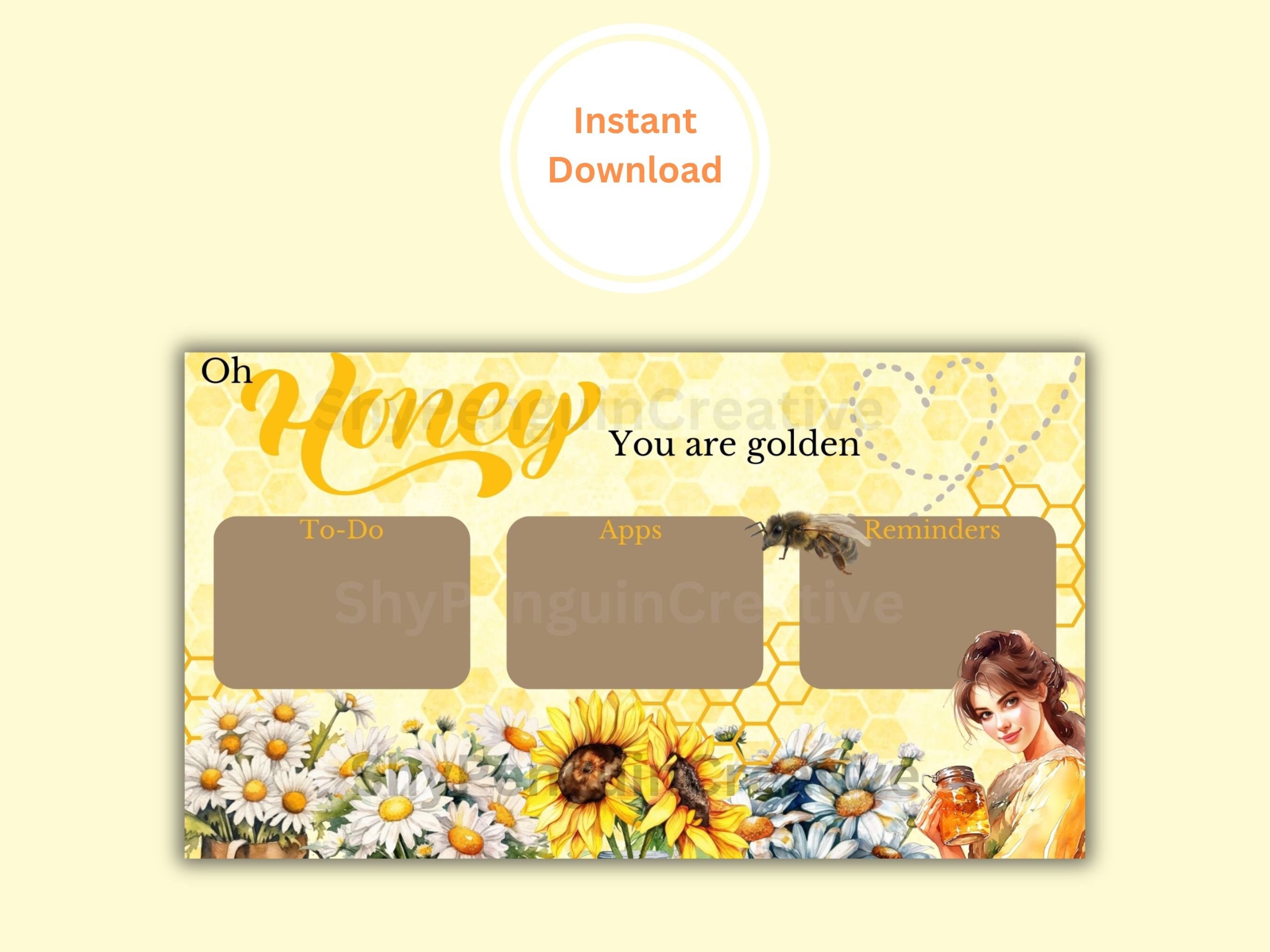 Honey Golden Desktop Wallpaper Organizer, Desktop Organizer, Desktop ...