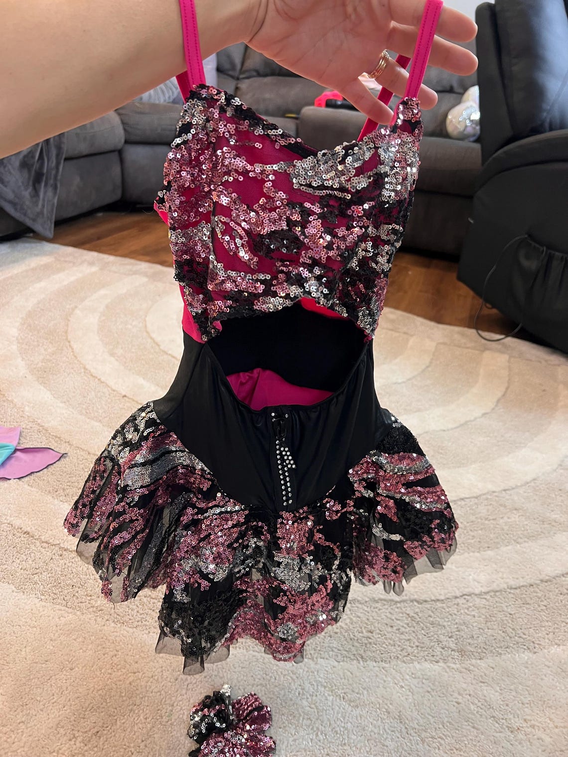 Glamour LC Dance Solo Costume so Cute Pink and Black One Piece W ...
