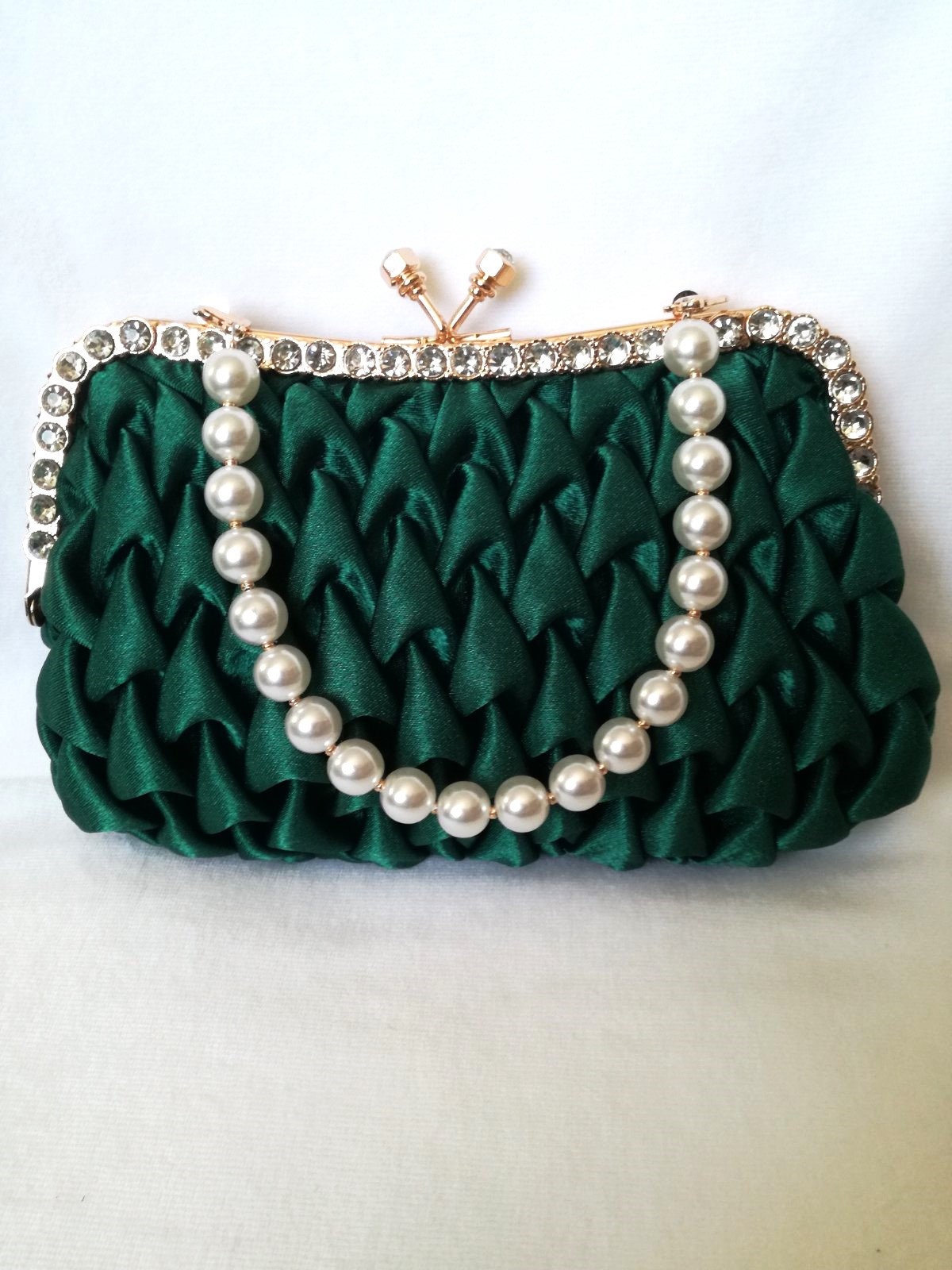 Emerald Green Evening Clutch Bagwedding Purseparty Handbag - Etsy