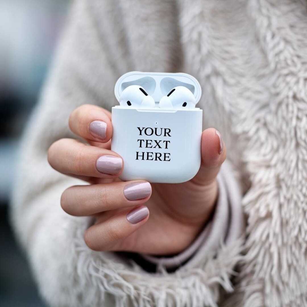4er Set Personalized Adhesive Texts for Airpods & Devices Stylish and ...