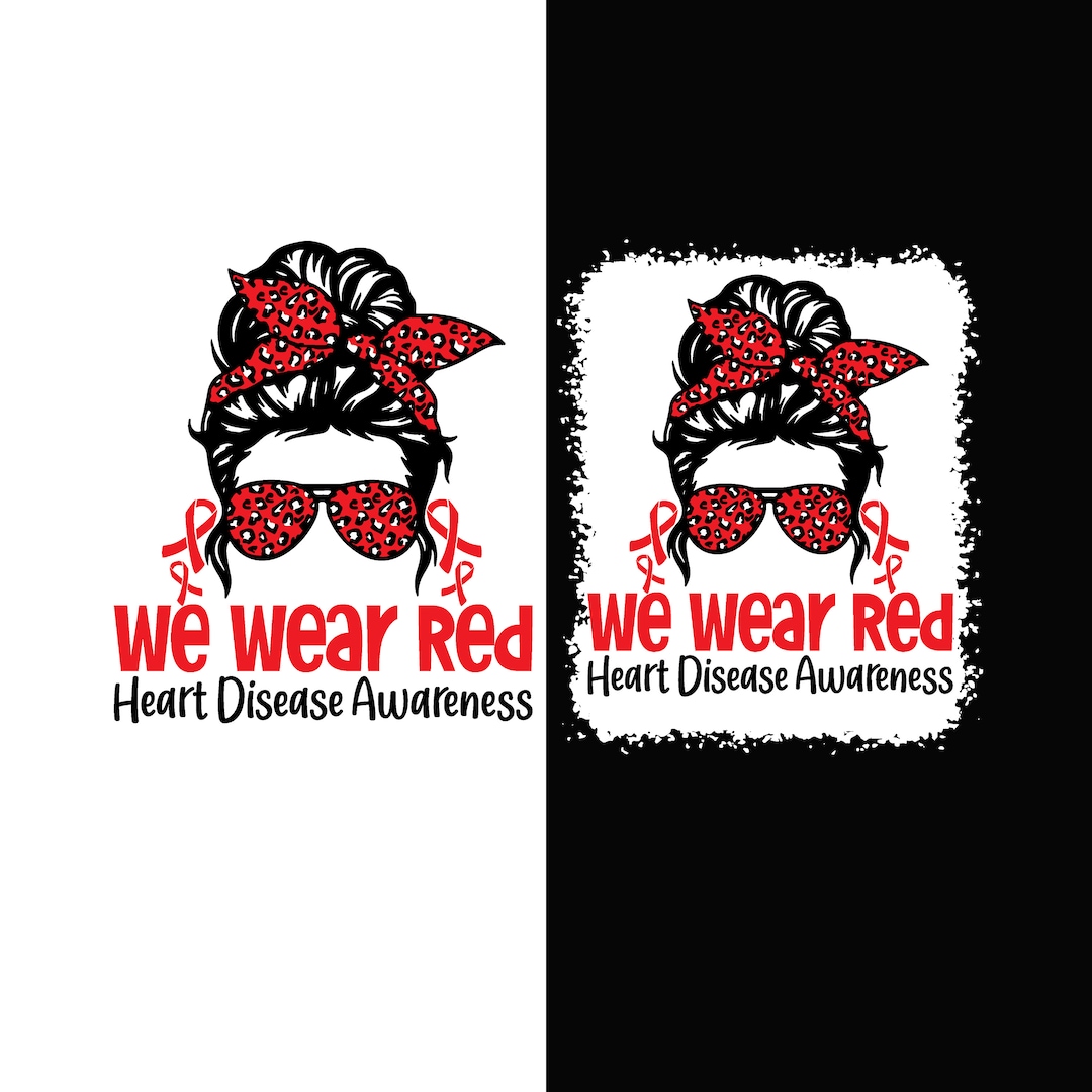 We Wear Red for Red Ribbon Week Awareness SVG, Messy Bun Svg, Red ...