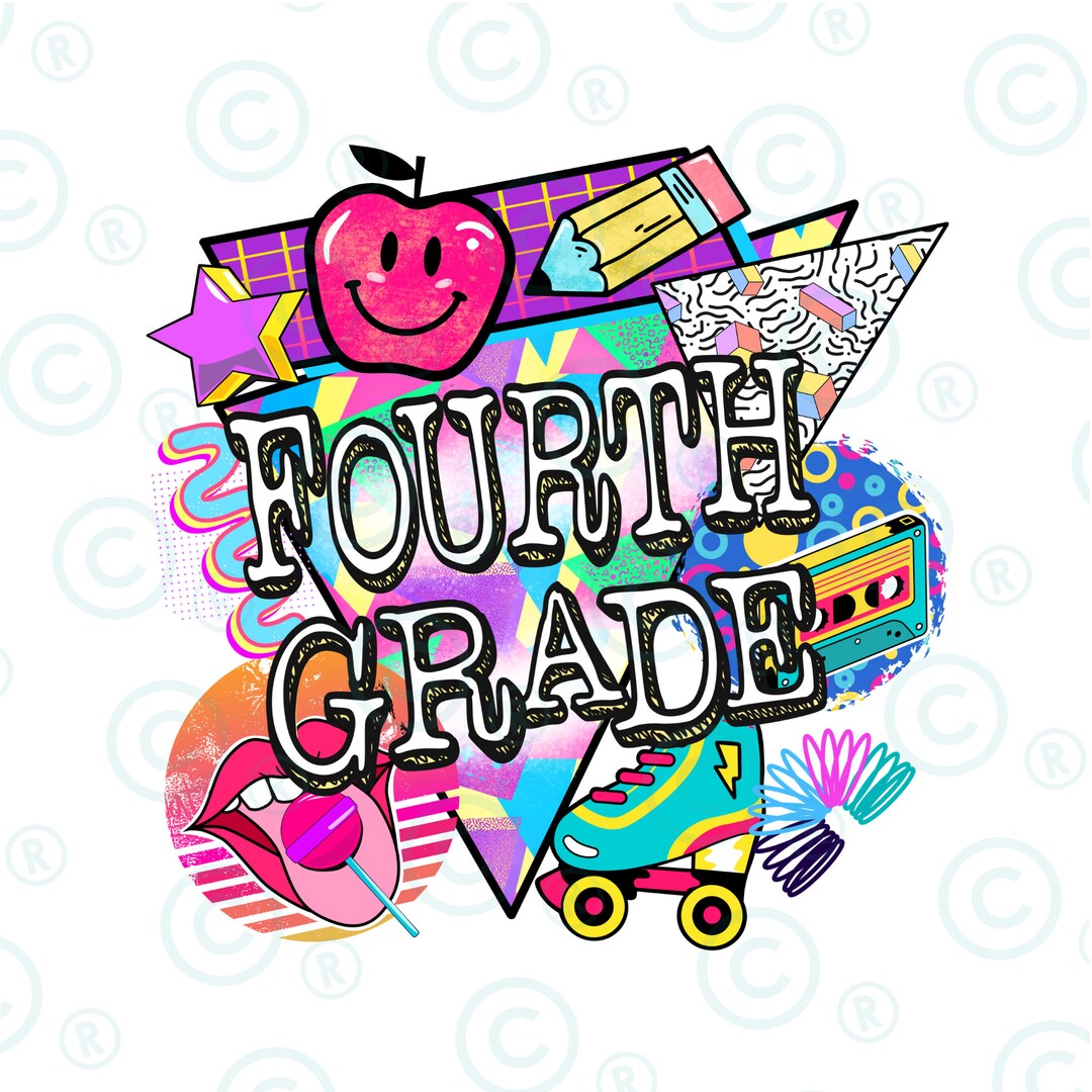 Back to School Png, Fourth Grade Printable Png, Fourth Grade PNG, First ...