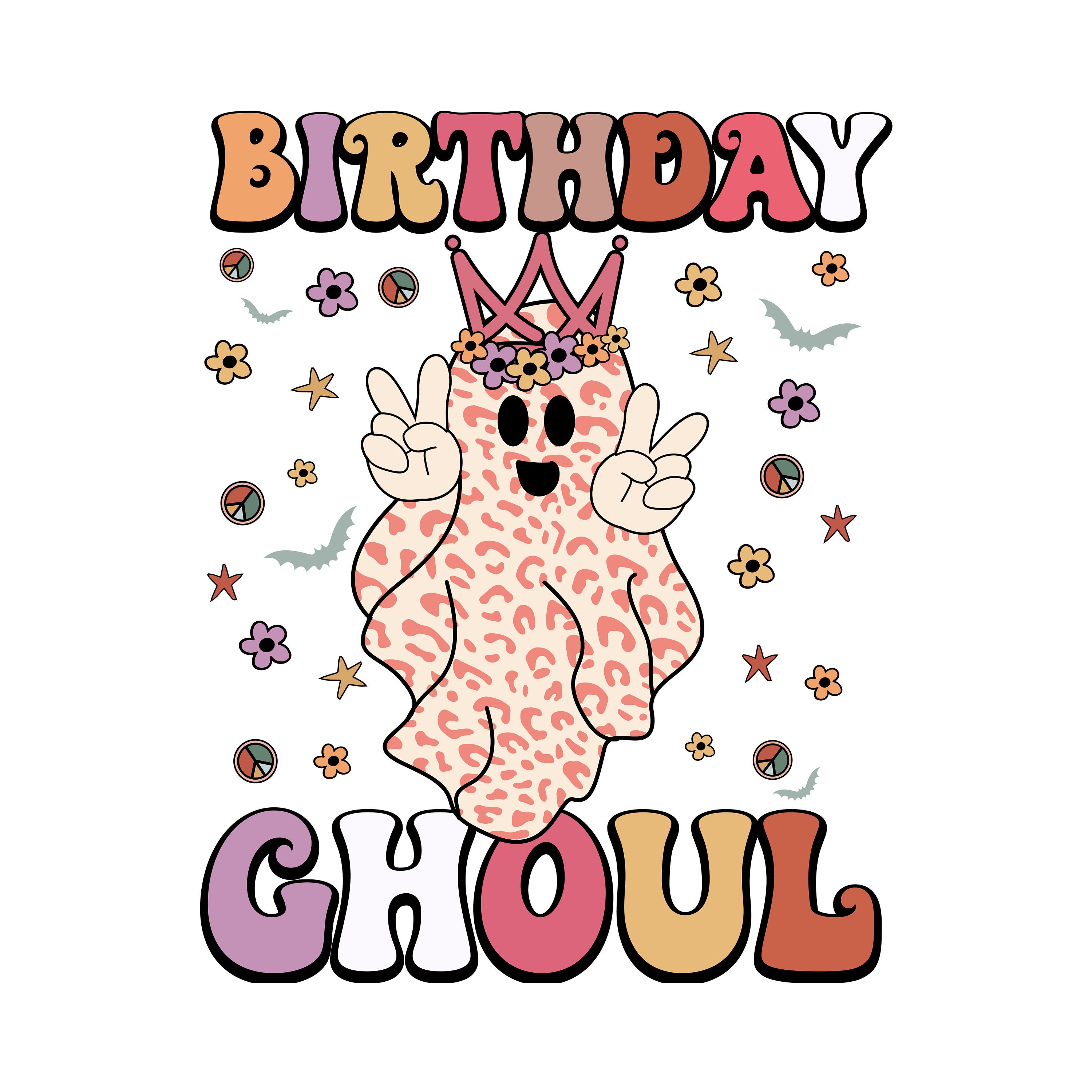 Halloween Birthday Ghoul SVG Groovy Halloween PNG Cute - Etsy
