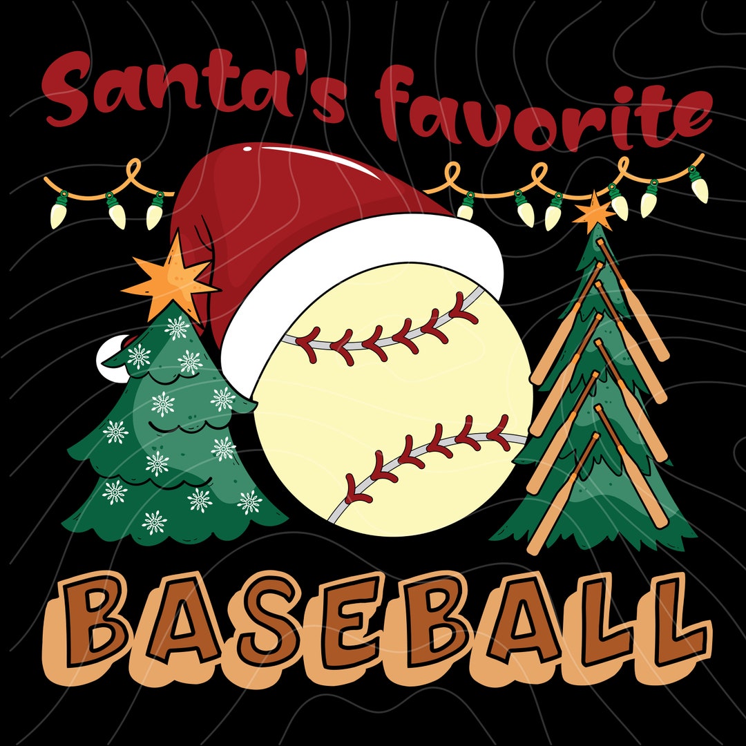 Santa's Favorite Baseball Player Svg Png-santa Hat - Christmas Lights ...