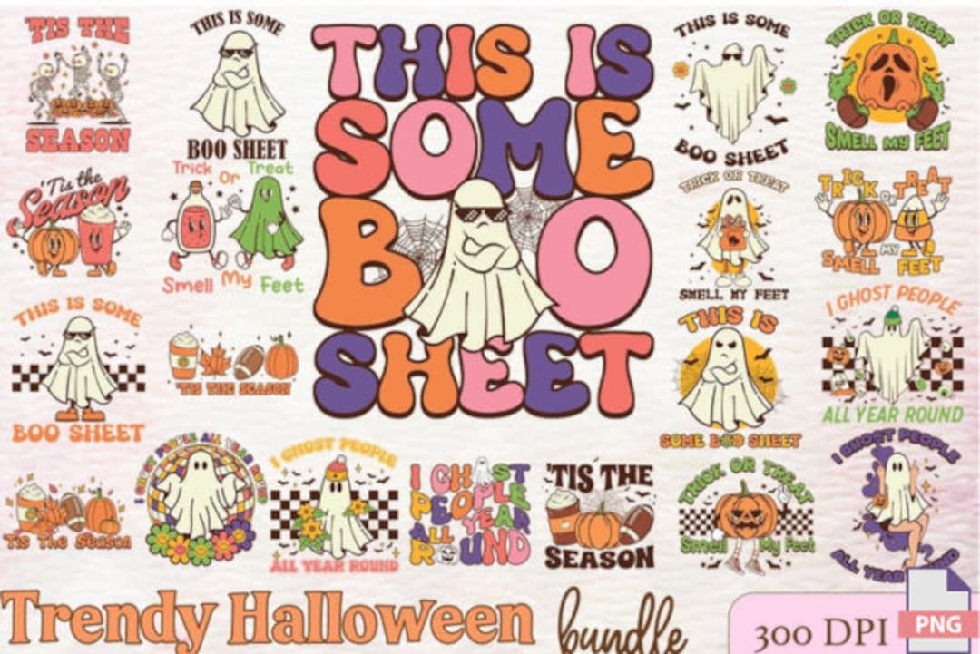 Retro Halloween Png Bundle, Retro Halloween Png, Retro Halloween Png ...