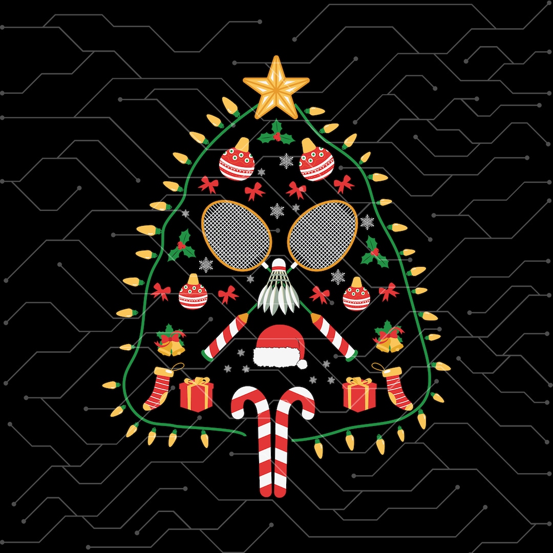 Christmas Tree Badminton PNG, Badminton-themed Christmas Png,badminton ...