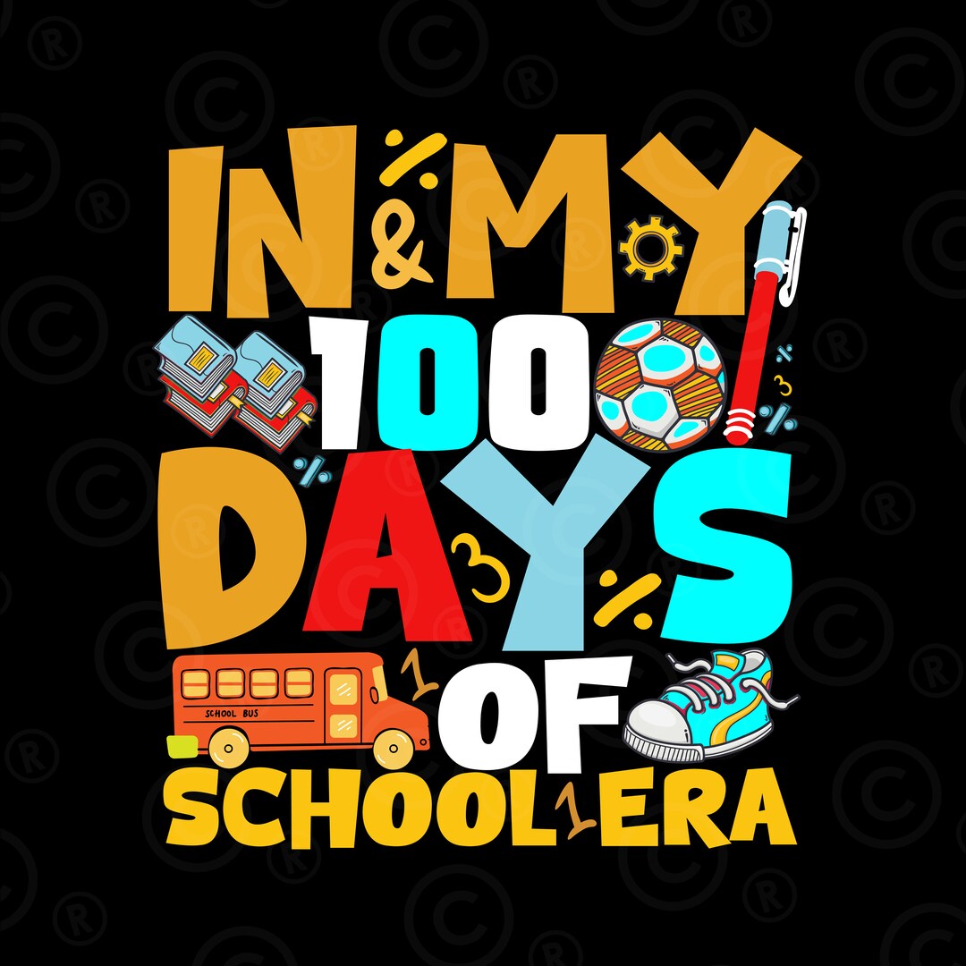 Retro in My 100 Days of School Era Svg Png, 100 Days of School SVG ...